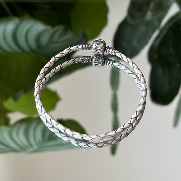 Pandora | Jewelry | Authentic Pandora Cord Bracelet Creamsilver 75 ...